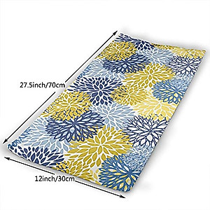 MSGUIDE Blue Yellow Navy Chrysanthemum Flowers Hand Towels for Bathroom Clearance Decor Face Towels Microfiber Towels Soft Fingertip Towel for Gym Yoga Spa Pool Sport Hotel