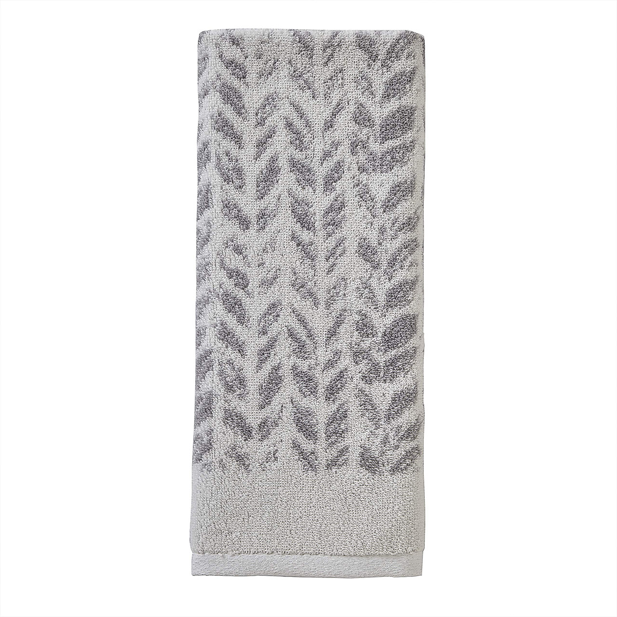 SKL Home by Saturday Knight Ltd. Distressed Leaves Hand Towel,Gray, 16" x 26", 2 Count (Pack of 1)