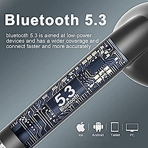 Wireless Earbuds，Bluetooth 5.3 Noise Cancelling Earbuds，Bluetooth Headphones 3D HIFI Stereo Bass， IPX7 Waterproof Sports Touch Control with USB-C Fast Charge Mini Charging Case for Android ios