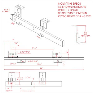 Yogui Home Living YHL Under Desk Keyboard Tray Slides Hardware (Without Tray) | 14 Inch Black Slide Adjustable Height Ball Bearing Drawer Mounting Rails with Screwdriver