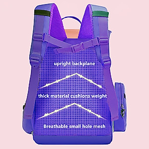 HT HONOR . TRUST Girls Backpack for Preschool Toddler ,15inch Kids Backpacks for Girls Purple Bookbags Kindergarten Children's School bag