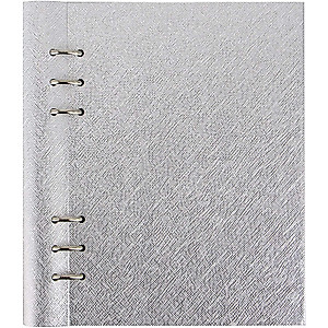 Filofax B145004 Refillable Saffiano Mettalic Clipbook, A5 Size, Silver