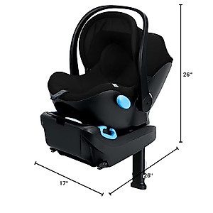 Clek Liing Infant Car Seat with Adjustable Headrest, Compact Design, Latch-Compatible Design, and Flame-Retardant Free (Pitch Black)