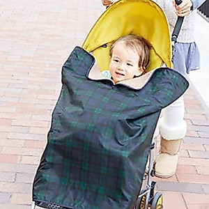WINGOFFLY Baby Stroller Pram Carrier Windproof Warm Blanket Baby Car Seat Cover with Clip (Green)
