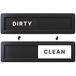 Mini Dishwasher Magnet Clean Dirty Sign - 3.9 x 1.1 inches - Extra Small Size - Slide Indicator Strong Magnetic Kitchen Gadgets - New Home Essentials - Countertop Dishwashers - Matt Black