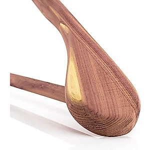 HANGERWORLD 5 Cedar Wood 17.7inch Suit Hangers with Broad Shoulders and Non-Slip Ridged Trouser Bar