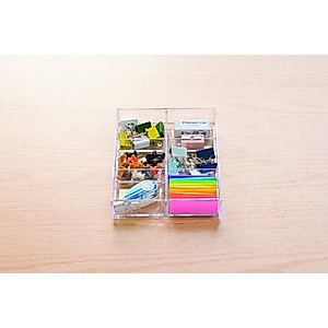 Like-It | MX-T11 | System Tray | Stackable Organizer | Drawer Organizer | A6 | 6 Divide |4.53" × 6.06" × 1.18" | Clear |