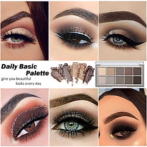 Topcent Sweet Mint 10 Colors Eyeshadow Palette, 2Pcs Smooth Matte Eyeshadow Makeup Palette, High Pigmented, Blendable Long Lasting Neutral Eye Palette with Professional Eyeshadow Brush (04and05)