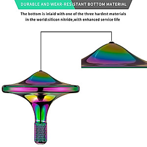 CHEETOP Precision Metal Spinning Top, Spin Smooth for A Long Time, Best Spin Time Over 8 Minutes, Perfect Balance Well Made EDC Desktop Gyro Toy for Office for Adults | Unique Gift (Iridescent)