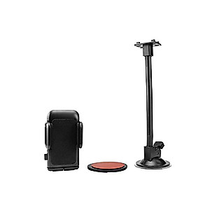 Upgraded Car Phone Holder Mount Windshield & Dashboard Mount, Long Arm Cell Phone Holder with Strong Suction Cup