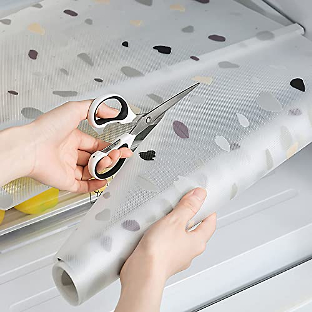 YYDSBBA Refrigerator Mats Washable Refrigerator Liners Fridge Pad Easy to Clean Shelf Liner Cuttable Kitchen Cabinet Shelves Mat, One Size