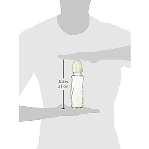 Evenflo Feeding Glass Premium Proflo Vented Plus Bottles for Baby, Infant and Newborn - Helps Reduce Colic - Clear, 8 Ounce (Pack of 6)