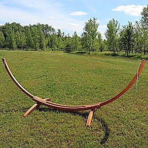 Sunnydaze 12-Foot Curved Wood Hammock Stand Only - 2-Person Wooden Hammock Arc Stand - Heavy-Duty 400-Pound Capacity