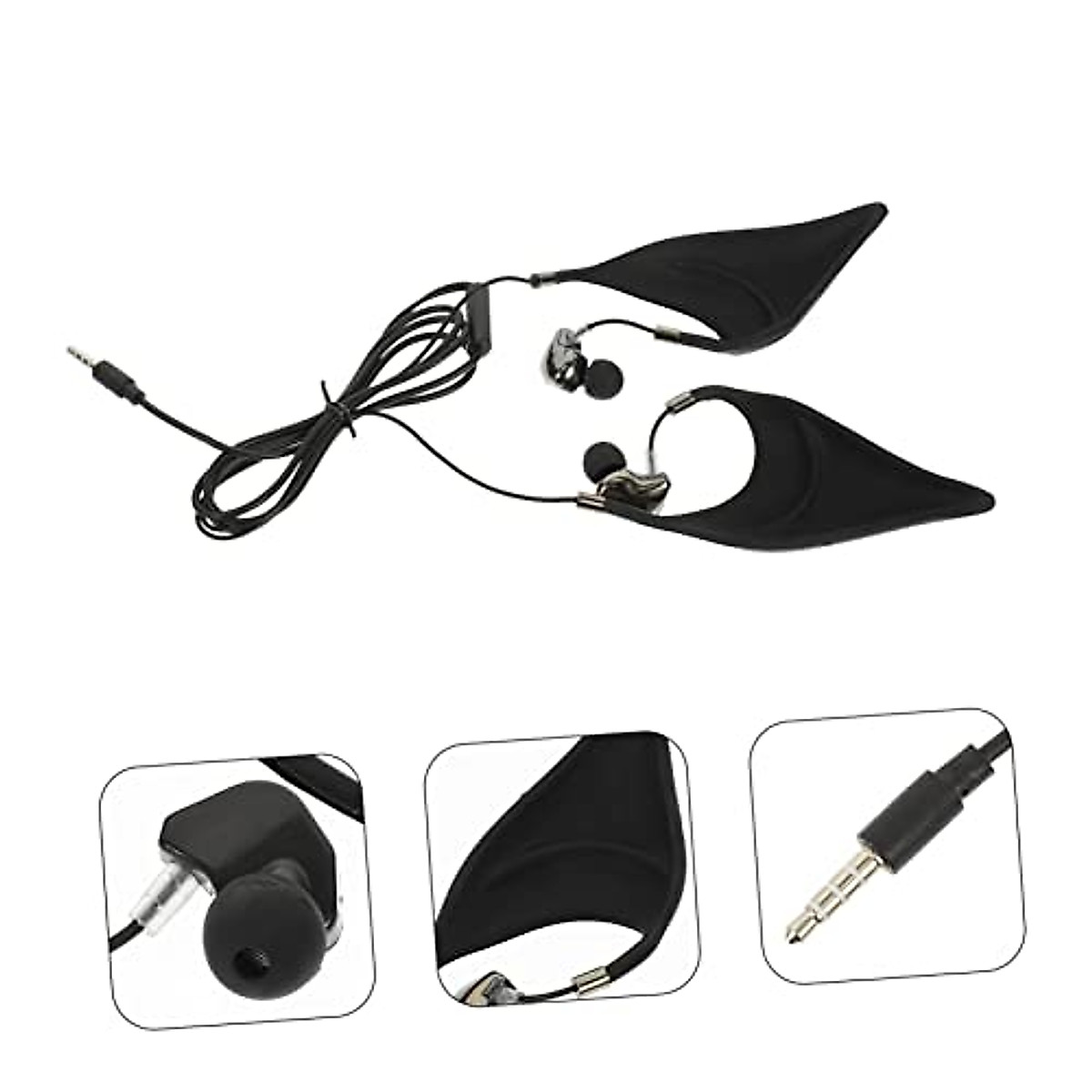 Mikikit Women Noise Fake in Accessories Earphone Computer Halloween Tablet Kids Phones Headphone Stereo Elves Elf in- with Earbuds Exercise Costume Phone Cell in-Ear Accessory Practical