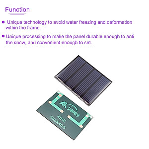 DMiotech 5 Pack 2V 100mA 50.5mm x 40.5mm Mini Solar Panel Cell for DIY Electric Power Project