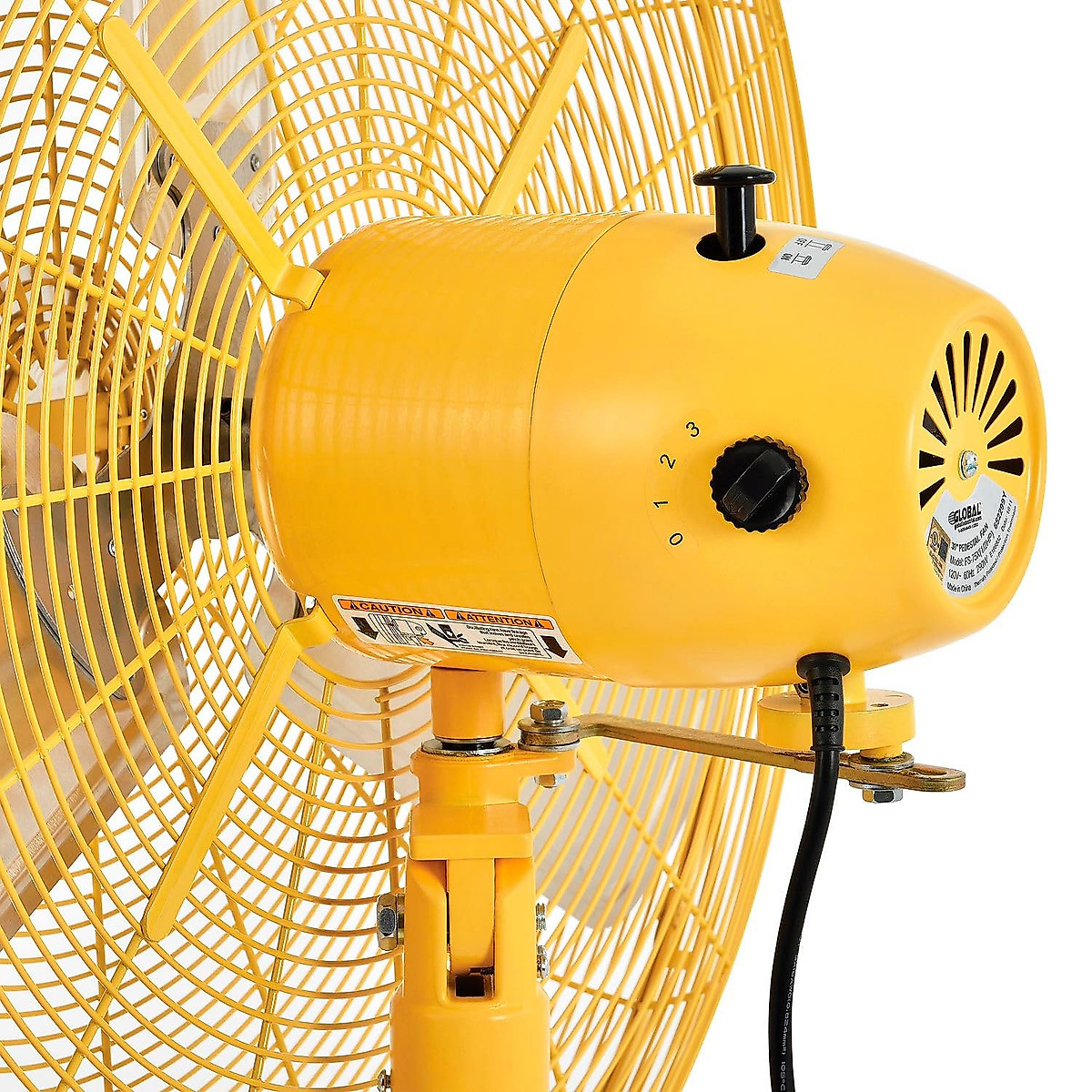 Deluxe Oscillating Pedestal Fan, 30" Diameter, Safety Yellow, 1/2HP, 10000CFM