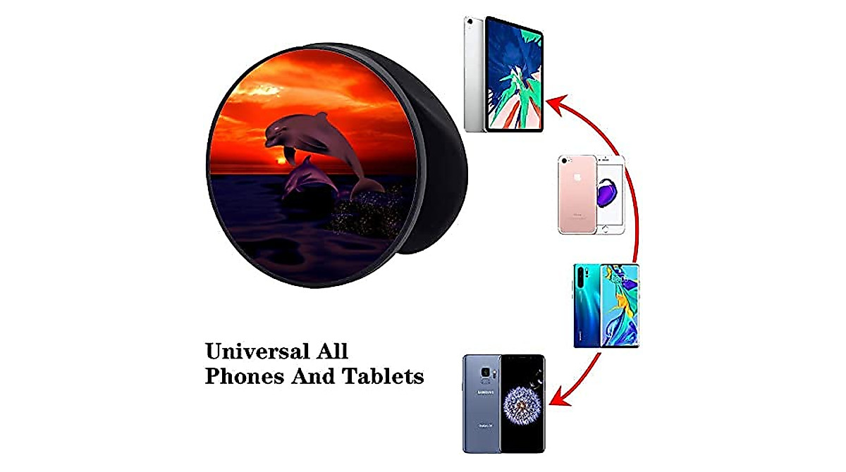 (3 Pack) Cell Phone Holder Dolphin Sunrise Ocean Wave Sunset Expanding ...