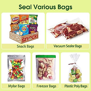 NOVFIT Mini Bag Sealer Heat Seal, Handheld Food Sealer Bag Resealer for Food Storage, Portable Smart Heat Sealer Machine for Food Bags, Black