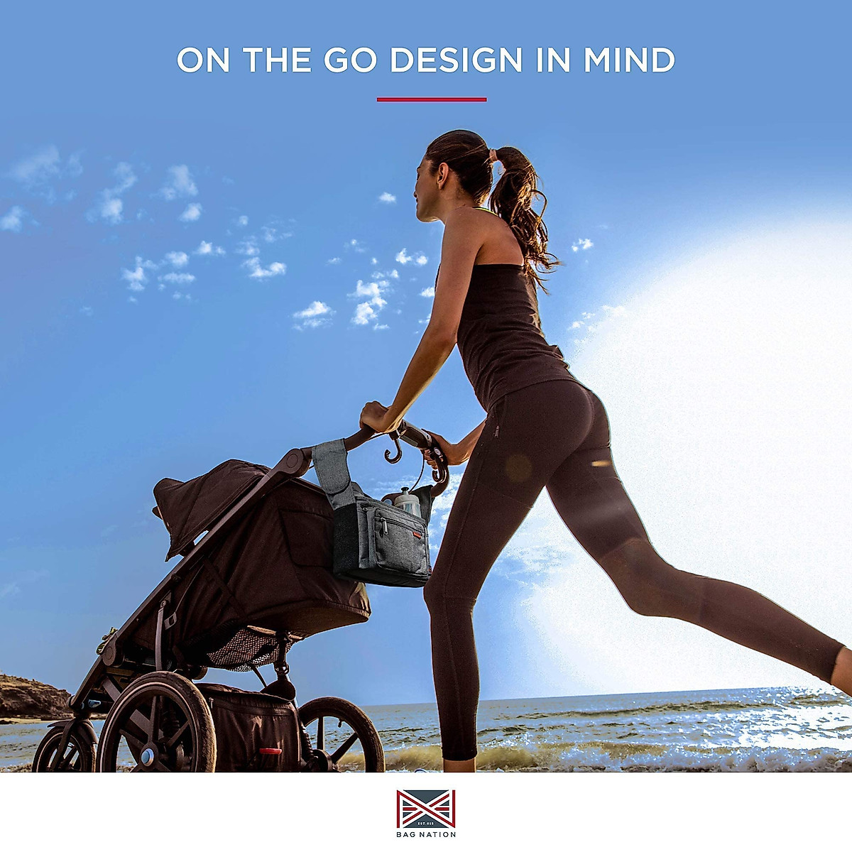 Diaper Bag Backpack and Stroller Organizer Grey Bundle