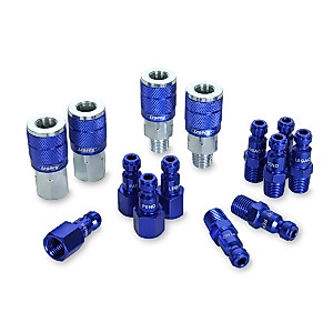 ColorConnex Coupler & Plug Kit, Automotive Type C, 1/4" NPT, Blue, 14-Piece - A72458C