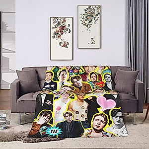 Blanket Kit Connor Soft and Comfortable Warm Fleece Blanket for Sofa,Office Bed car Camp Couch Cozy Plush Throw Blankets Beach Blankets