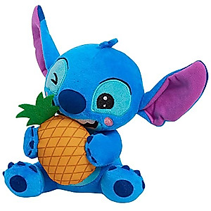 Disney Stitch Small Plush Stitch and Pineapple, Stuffed Animal, Blue, Alien, Kids Toys for Ages 2 Up by Just Play
