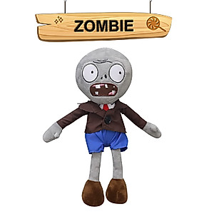Maikerry 1 PC PVZ Zombies Plush Toy Brown Coat Normal Zombies Toys,Halloween Christmas Birthday Decoration Zombie Plush Doll