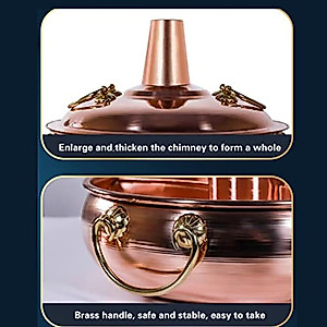 Chafing Dishes Induction Cooker Copper Hot Pot, Thickened Clear Soup Pot Mandarin Duck Pot Induction Cooker Gas Universal Copper Pot Household Copper Hot Pot (Color : B, Size : 28cm)