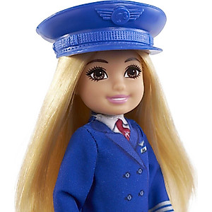 Barbie Chelsea Can Be Playset with Blonde Chelsea Pilot Doll (6-in), Luggage, Headset, Cockpit Wheel, Mini Plane, Glasses, Great Gift for Ages 3 Years Old & Up