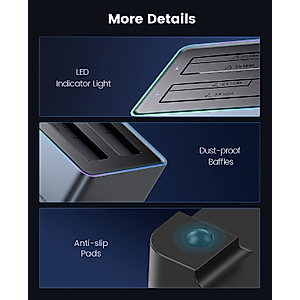 ORICO RGB Hard Drive Docking Station USB 3.2 Gen 1 Aluminum External Hard Drive Dock for 2.5''/3.5'' HDD SSD Up to 36TB Include 10Gbps Data Transfer USB-C&USB-A 2IN1 Cable -5528C3
