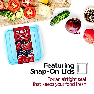 BESICO Airtight Food Containers Set with Lids, Reusable Meal Prep Containers for Freezer, Microwave & Dishwasher, BPA-Free Plastic Storage Containers with Lids, 3 Pack