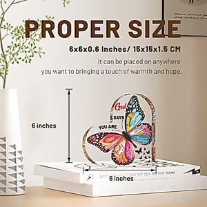 Christian Gifts for Women Birthday, Butterfly Inspirational Gifts for Friends, Religious Spiritual Gifts for Her Mom Girl Female Coworker Sister Christian Home Decorative Signs