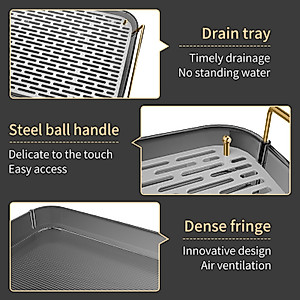 Seoneiro Whiskey Tray, Glass Cup Rack, Mug Holder, Coffee Cup Organizer, Bathroom Countertop Organizer Organizer with Drain Board Wine Glass Decorative Organizer, Food Tray, Kitchen Spice Rack