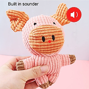 leasote Dog Squeaky Toys,Durable Dog Chew Toys,Cow/Lion/Elephant Stuffed Animals Pet Plush Toy for Small Medium Large Puppy Dogs Cow