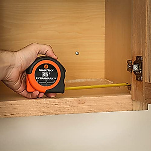 GreatNeck 95010 35 Ft. x 1 Inch ExtraMark Tape Measure, Tape Measure with Fractions, Tape Measure Retractable, Measuring Tape Easy Read