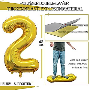 GOER 42 Inch 2023 Gold Foil Number Balloons for 2023 New Year Eve Festival Party Supplies Graduation Decorations