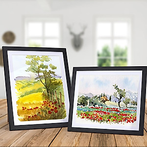 EYMPEU 8x10 Picture Frames with Mat Black Wood Set of 15, Display 8 by 10 Photos with Mat or 9x11 Photos without Mat, Multi Matted Frames Bulk for Wall, Table Top