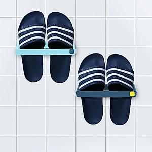 STOBAZA Wall Mounted Shoe Rack, Plastic, Assorted Colors, Fits 4 Pairs