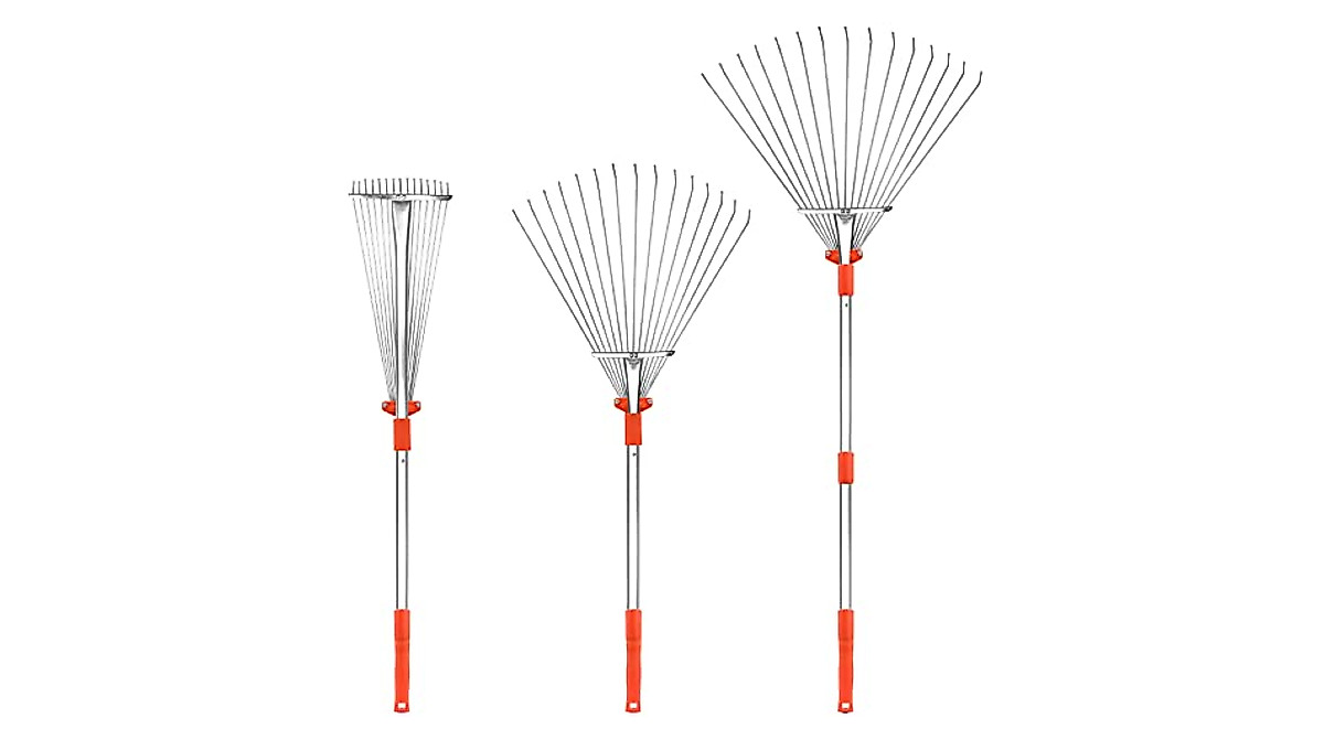Buyplus Adjustable Garden Rake - Telescopic Leaf & Yard Tool