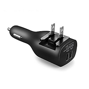 Car Charger,Dual USB Wall Charger and Car Charger with Travel Adapter Foldable Plug Home for iPhone X Xs MAX 6 7 8 Plus, iPad Mini Air Pro, Galaxy S10 9 8 7 Plus, LG Google one Plus 6 Phone