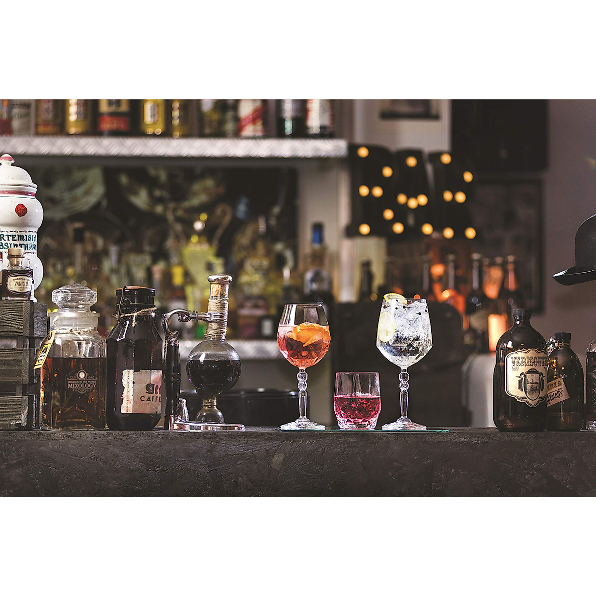 Barski Goblet - Red Wine Glass - Cocktail - Water Glass - Stemmed Glasses - Set of 6 Goblets - Crystal like Glass - 24 oz. Beautifully Designed Made in Europe