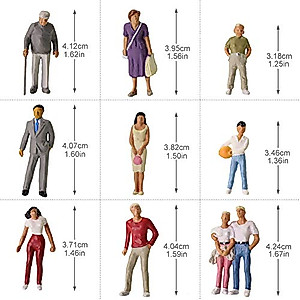 P4310 30 PCs O Gauge Figures All Standing 1:43 O Scale Model Trains Passengers 30 Different Poses People Model Railway for Miniature Scenes