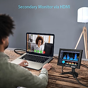 Dcorn 8 inch Mini Monitor, Small HDMI Monitor 1280x720 16:9 IPS Metal Housing Screen Support HDMI/VGA/AV/BNC Input with Wall Bracket&Remote Control,178 Full Viewing w/Speaker