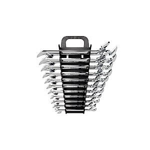 TEKTON Angle Head Open End Wrench Set with Holder, 11-Piece (3/8-1 in.) | WAE91102