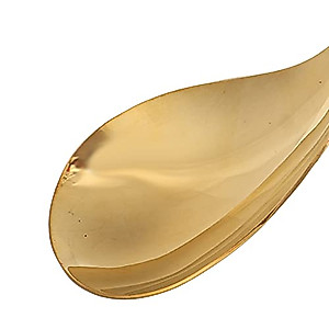Serving Spoon, Brass Material Glossy Comfortable Grip Thickened Mirror Polished Finish Soup Ladle for Restaurant(Small)