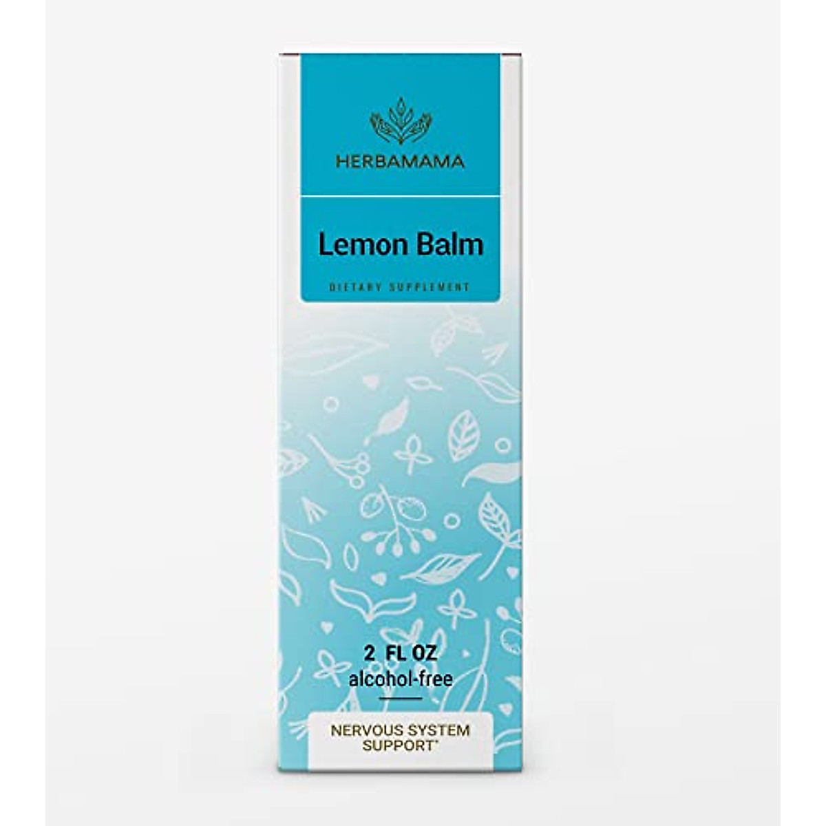 HERBAMAMA Lemon Balm Tincture - Organic Lemon Balm Herb Drops - Melissa Officinalis Liquid Extract - Vegan, Alcohol-Free - 2 fl oz