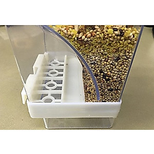 Hypeety Automatic Bird Feeder No Mess Pet Feeder Seed Food Container Perch Cage Accessories for Budgerigar Canary Cockatiel Finch Parakeet