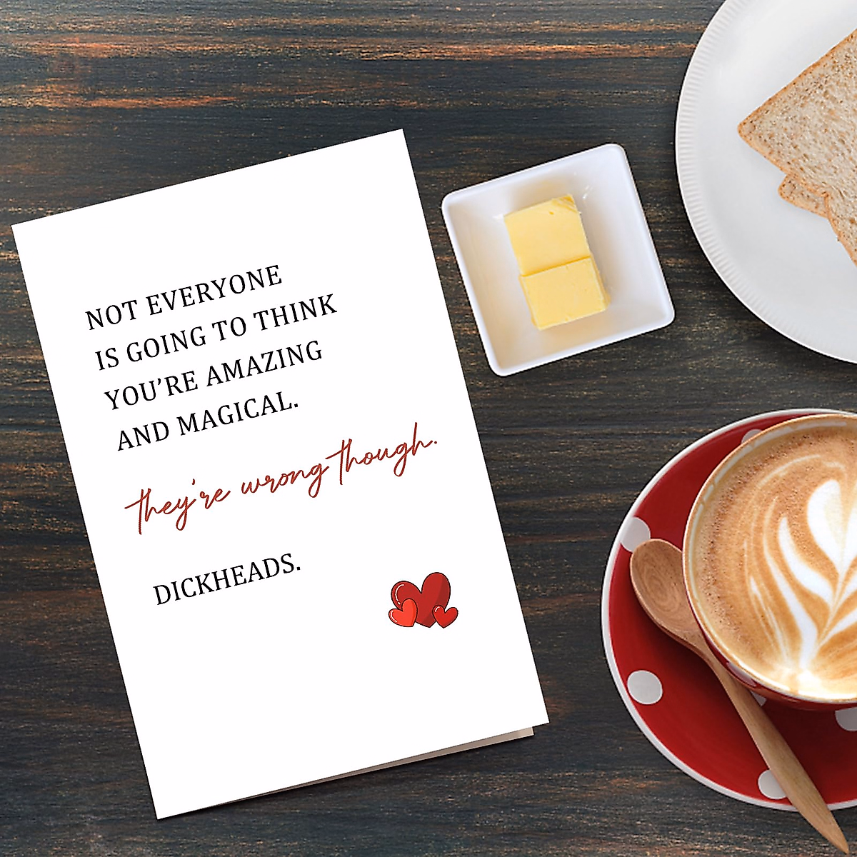 Qiliji Funny Encouragement Card for Men Women, Support Card for Friend, Affirmation Card for Sister Brother, Thank You Card, Not Everyone Think You're Amazing And Magical