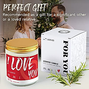 Love You Scented Candle Gifts for Women, Girlfriend, Wife, Vanilla, Sugar, and Buttercream Aromatherapy Soy Wax Candle for Home, Valentine's Day Gifts, Birthday Candle - 40 Hour Burn Time 9oz