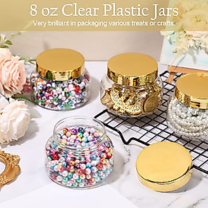 Mumufy Clear Plastic Jars with Lids Round Plastic Containers Empty Travel Containers for Creams Refillable Cosmetic Jars for Lotions Body Scrub Body Butter(36 Pcs,8 oz)